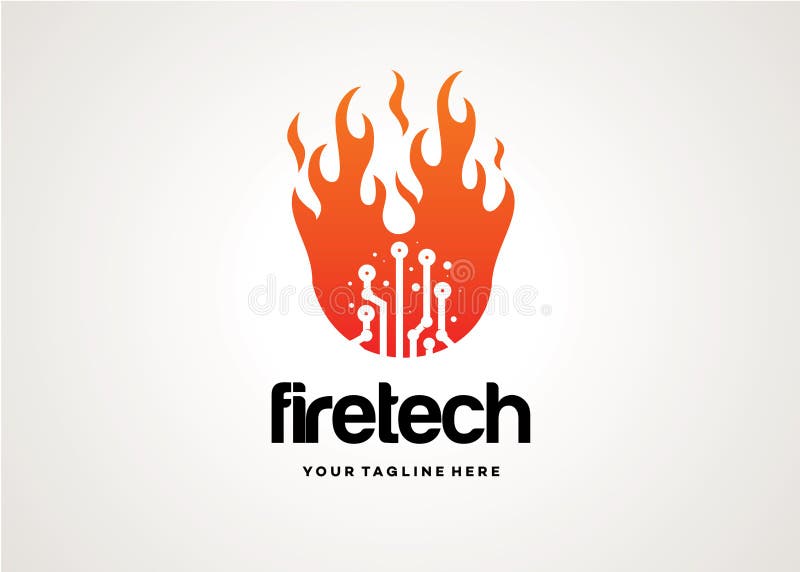 Fire tech vector image stock vector. Illustration of poster - 139065422