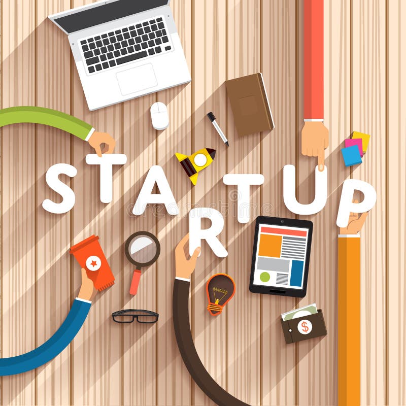 Start Up Business Theme Background Stock Illustration - Illustration of ...