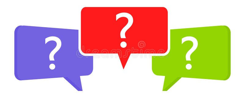 Colorful Message Box with Question Mark, Exclamation Point and Check ...