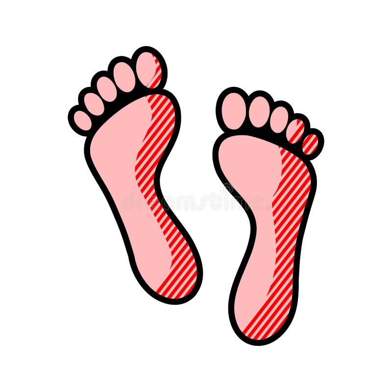 Print of Foot Vector Icon.Black Vector Icon Isolated Stock Vector ...