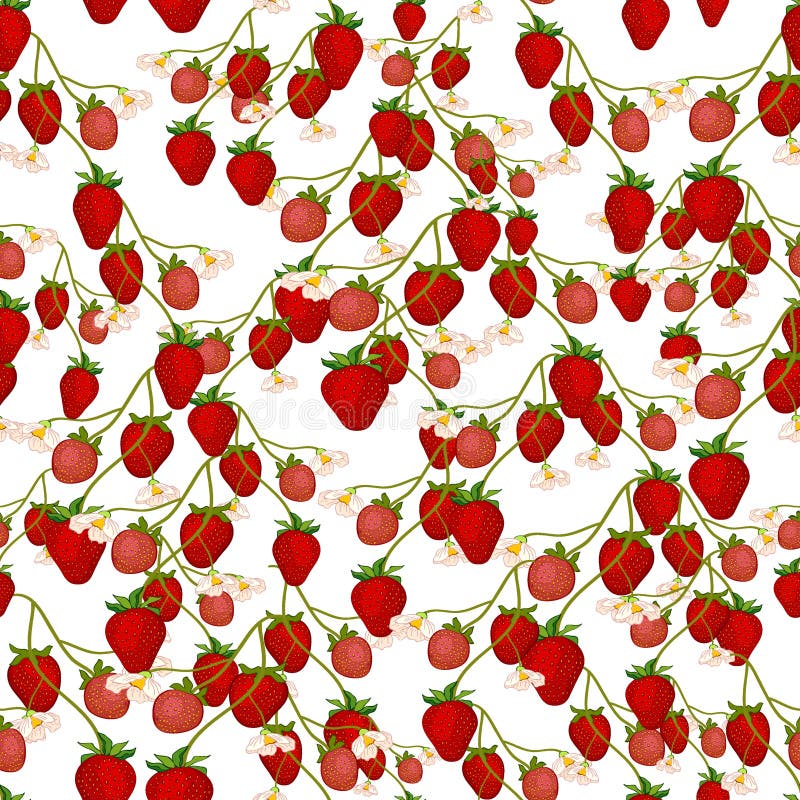 Seamless Abstract Strawberry Fruit Pattern in Vector Illustration for ...