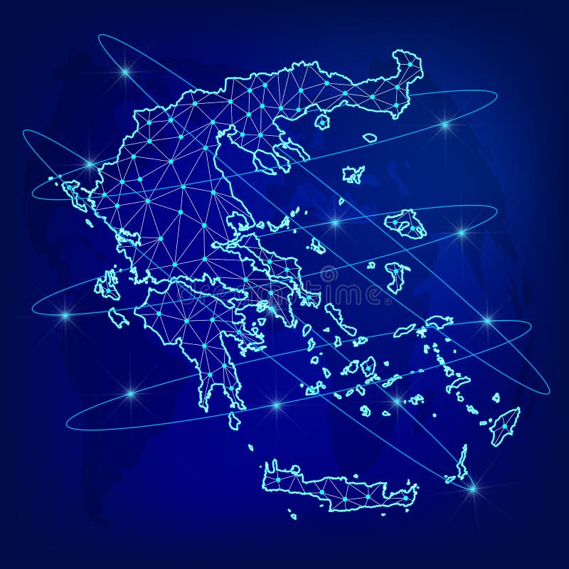 Network map of Greece. stock vector. Illustration of greek - 214893267