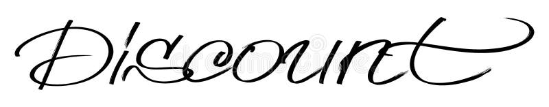 Hand Drawn Black Ink Vector Lettering of Discount Word Stock Vector ...