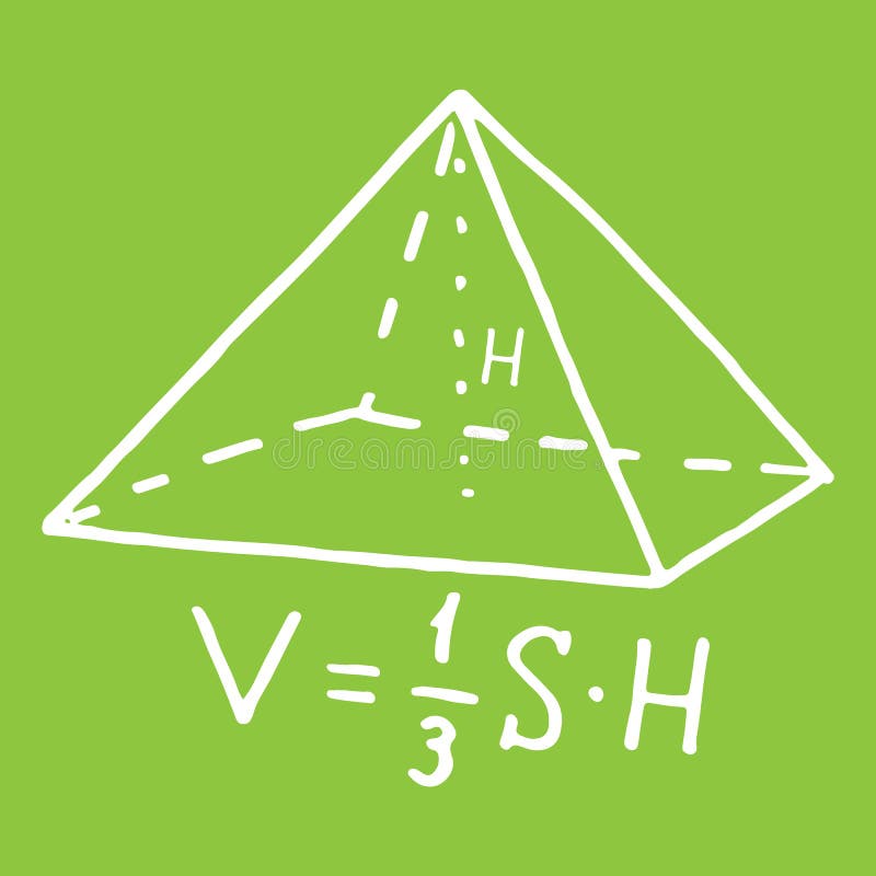 Hand drawn pyramid volume stock vector. Illustration of isolated ...