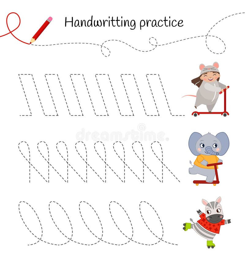 Elephant Handwriting Practice Stock Illustrations – 99 Elephant ...