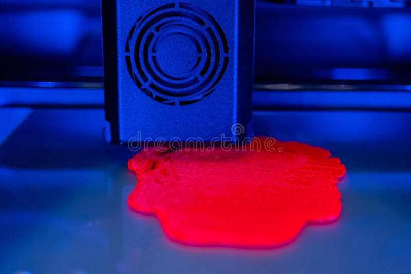 3d Printer Making Physical Red Model Plastic Wire Filament Stock Photos ...