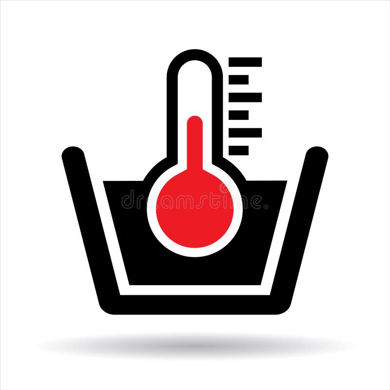 Hot water temperature icon stock illustration. Illustration of sign ...