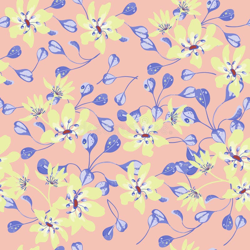 Modern Big Colorful Floral Vector Seamless Pattern. Stock Vector ...