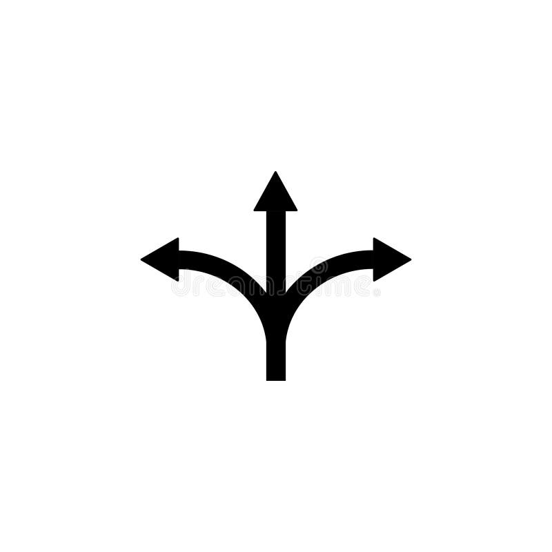 Icon with Branching Arrow on White Background. Stock Vector ...
