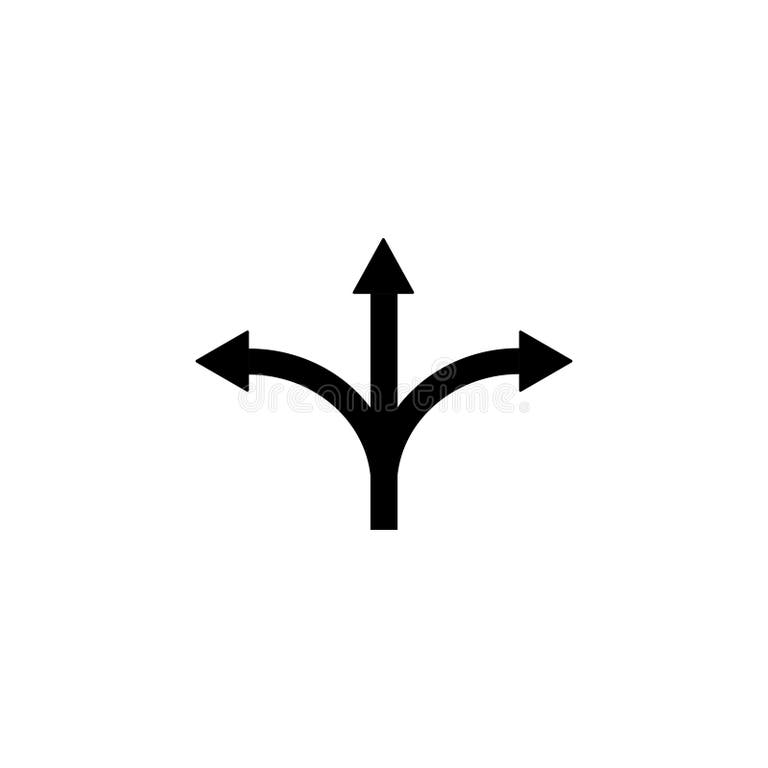 Icon with Branching Arrow on White Background. Stock Vector ...