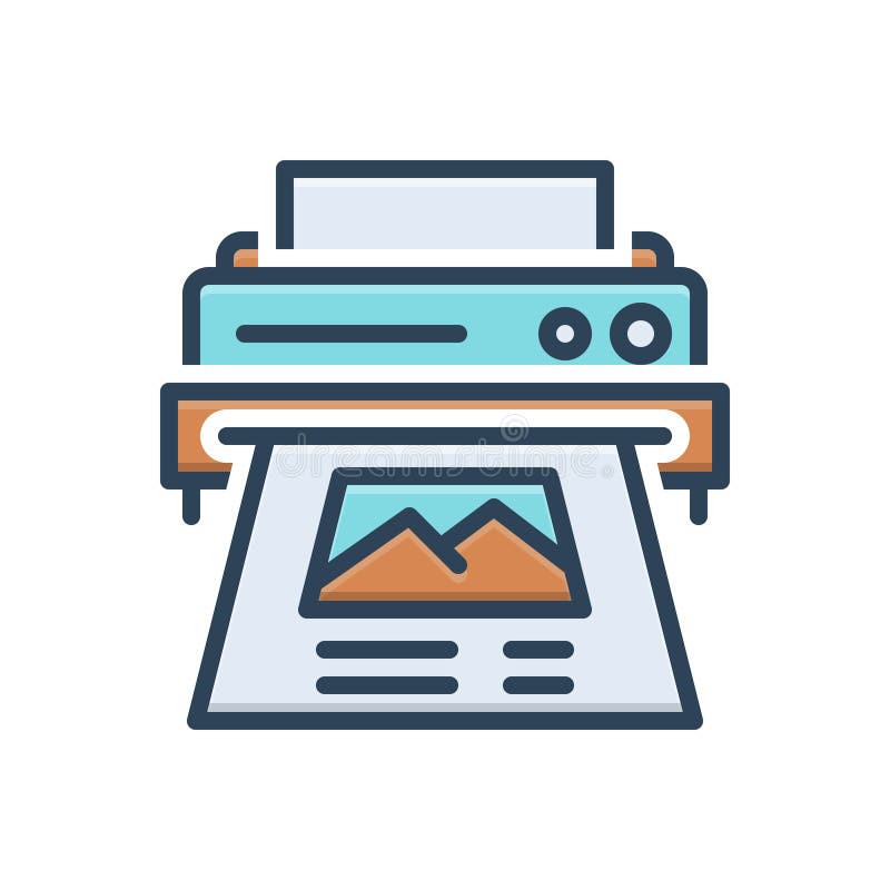 Color Illustration Icon for Print, Printout and Copy Stock Illustration ...