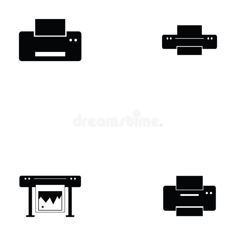 Print icon set stock vector. Illustration of equipment - 107351100