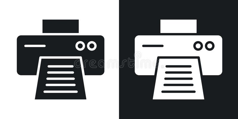 Print Icon Set. Simple Office Printer Vector Symbol. Print Button ...