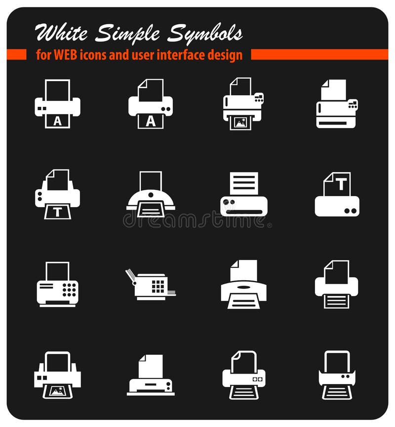 Print icon set stock vector. Illustration of symbol, simple - 88017660