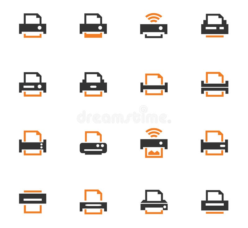 Print icons set stock illustration. Illustration of abstract - 89011264