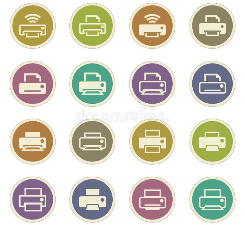 Print icons set stock vector. Illustration of inject - 89025970