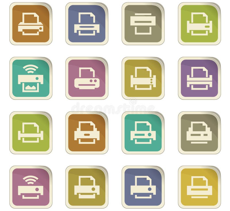 Print icons set stock illustration. Illustration of modern - 89210682