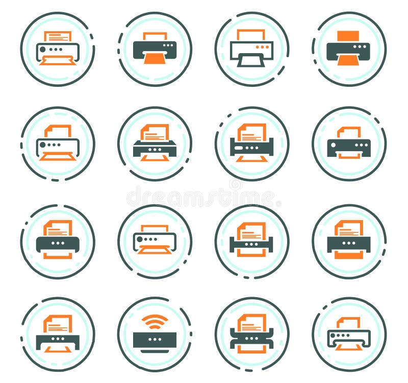 Print icons set stock vector. Illustration of electrical - 155377424