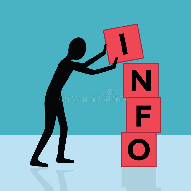 Man Making Word Info with Red Cubes Stock Vector - Illustration of idea ...