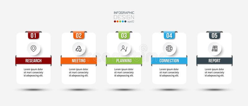 Infographic Business Template with Step or Option Design Stock Vector ...