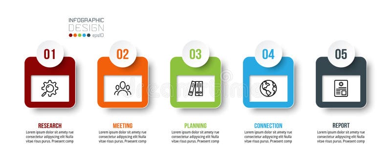 Infographic Business Template with Step or Option Design Stock Vector ...