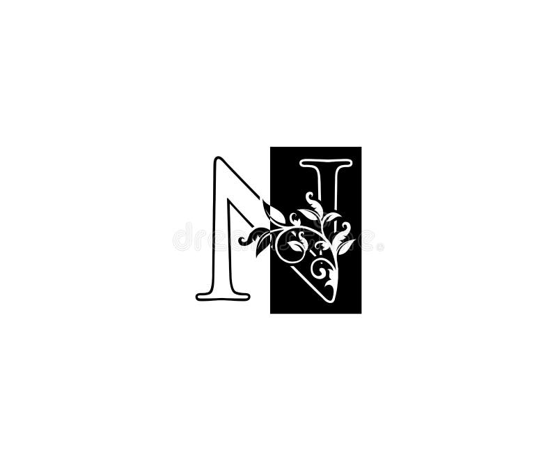 Black Letter N Logo. N Letter Design Vector with Half Square Negative ...