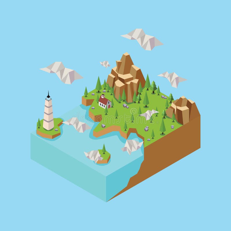 Isometric Lighthouses Stock Illustrations – 25 Isometric Lighthouses ...