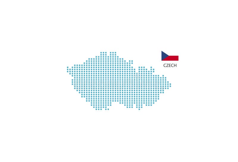 Czech Map Design Blue Circle, White Background with Czech Flag Stock ...