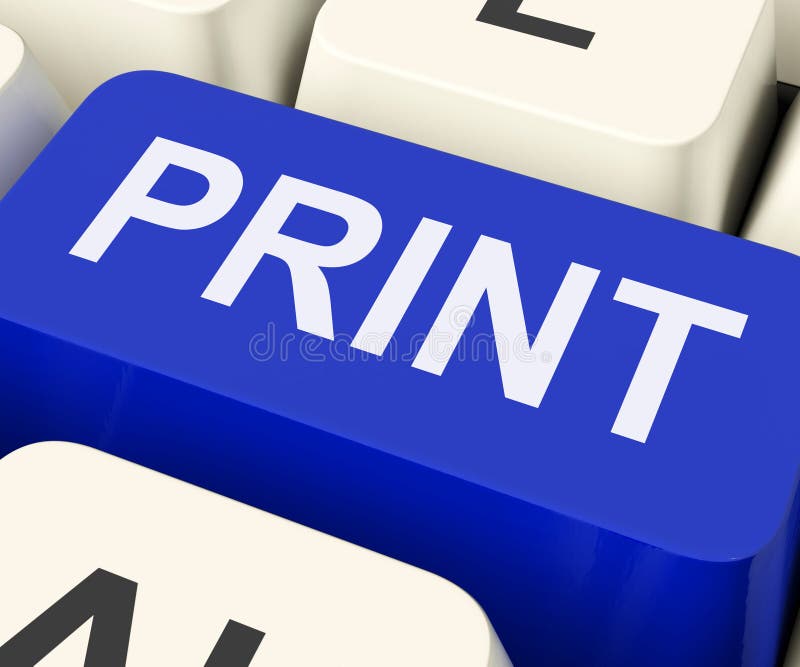 Print Key Shows Printer Printing or Printout Stock Image - Image of ...