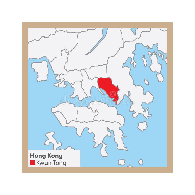 Kwun Tong State Map. Vector Illustration Decorative Design Stock Vector ...