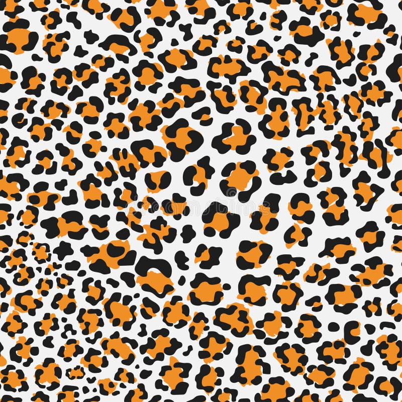 Print Leopard Pattern Texture Repeating Seamless Orange Black. Vector ...