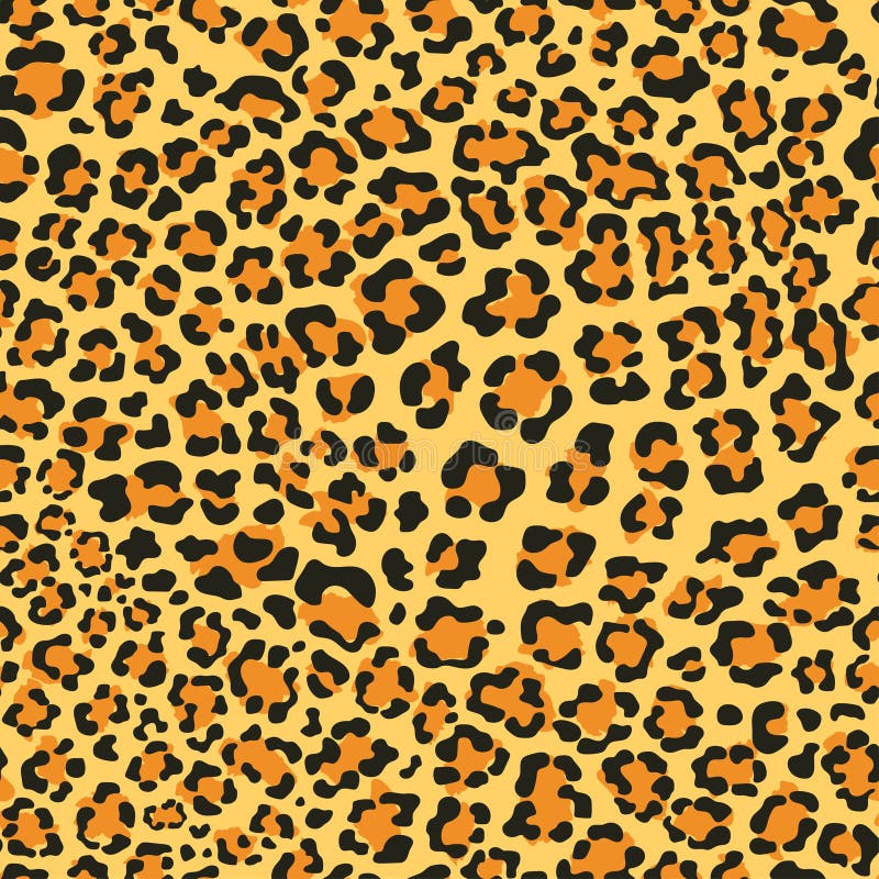 Print Leopard Pattern Texture Repeating Seamless Orange Black. Vector Stock Vector ...