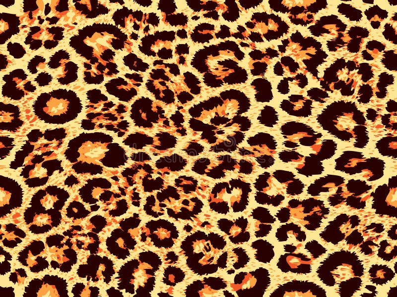 Print Leopard Spotted Fur Texture. Vector Repeating Seamless Orange and ...