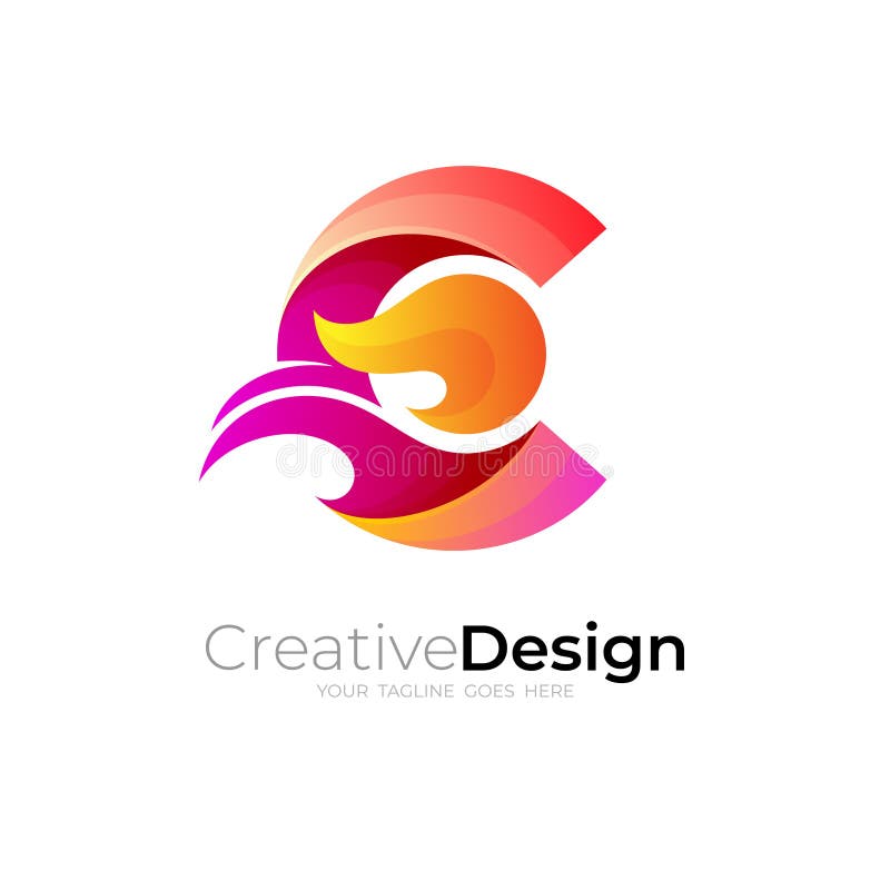 Letter C and Fire Design Illustration, Hot Icon Stock Vector ...