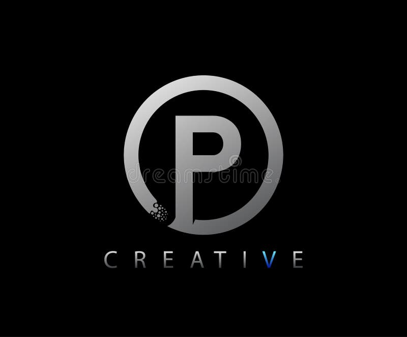 Circle Letter P Network , Technology and Digital Logo Stock ...