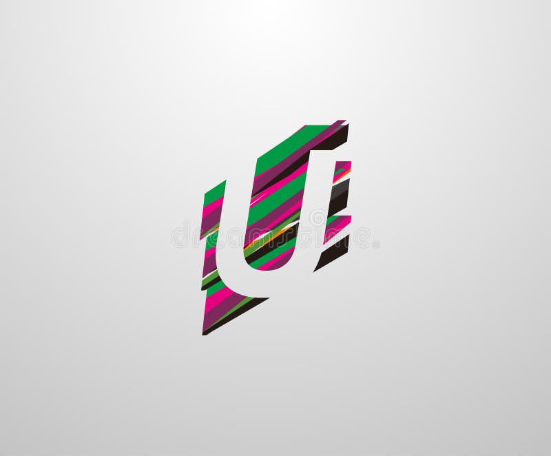 Letter U Logo. Abstract U Letter Design, Made of Various Geometric ...