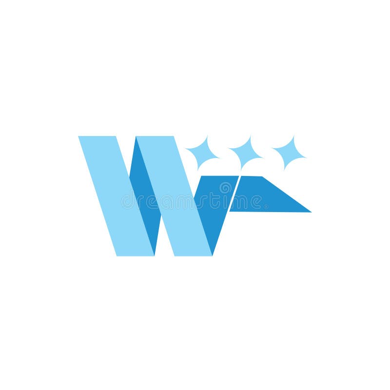 Letter W Star Ribbon 3d Logo Vector Stock Vector - Illustration of ...