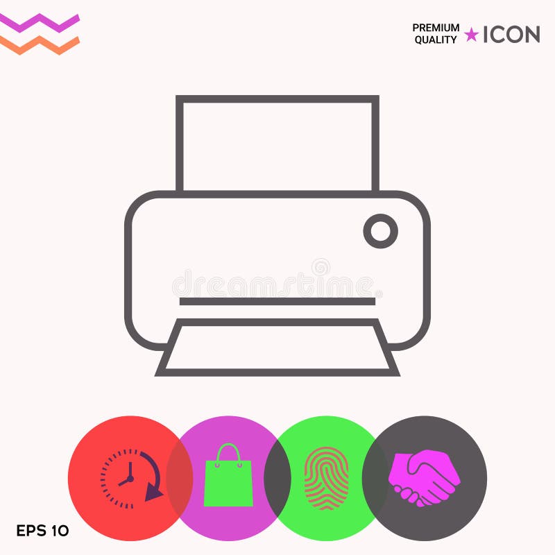 Print line icon stock vector. Illustration of symbol - 129343690