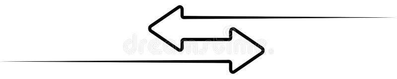 Linear Icon with Transfer Arrow. Double Arrow. Way for Left and Right ...