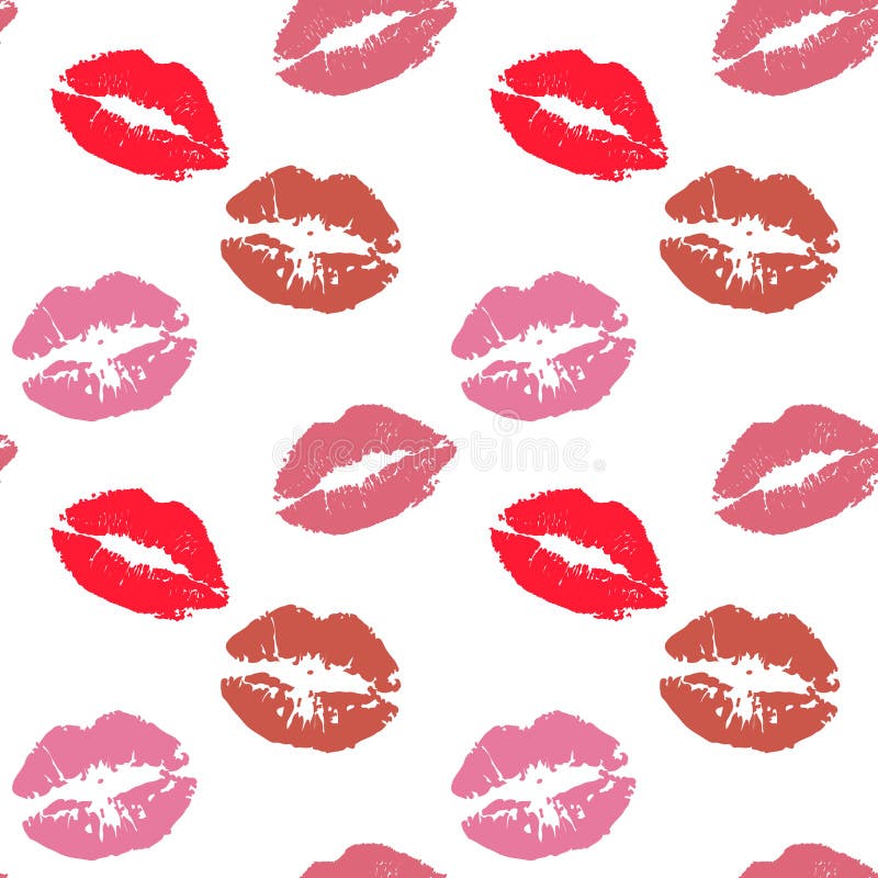 Print of Lips Seamless Pattern. Stock Vector - Illustration of design ...