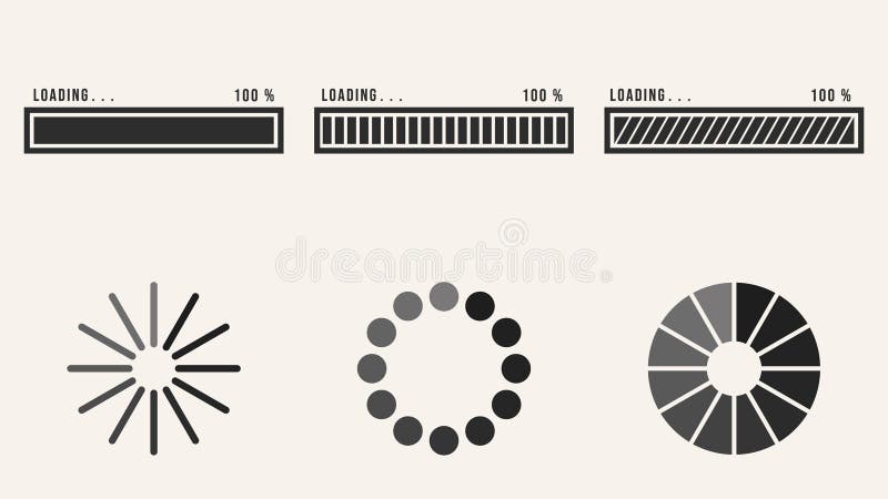 Loading Icon Set Progress Logo Design Vector Art Stock Vector ...