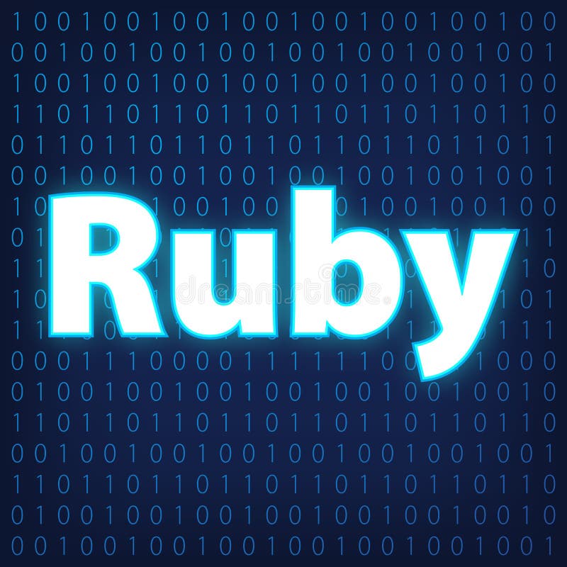 Machine Code Languages In Neon Style Programming Languages Concept In Blue C On Binary Code