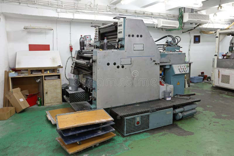 Print Machine stock photo. Image of interior, factory - 116230342