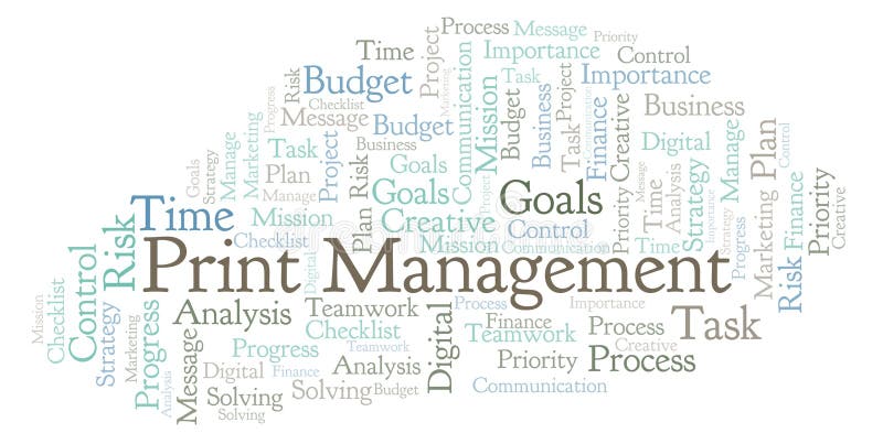 Print Management Word Cloud, Made with Text only. Stock Illustration ...