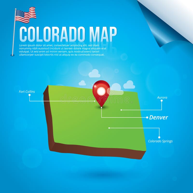 Colorado Map with Capital City. Vector Illustration Decorative Design ...