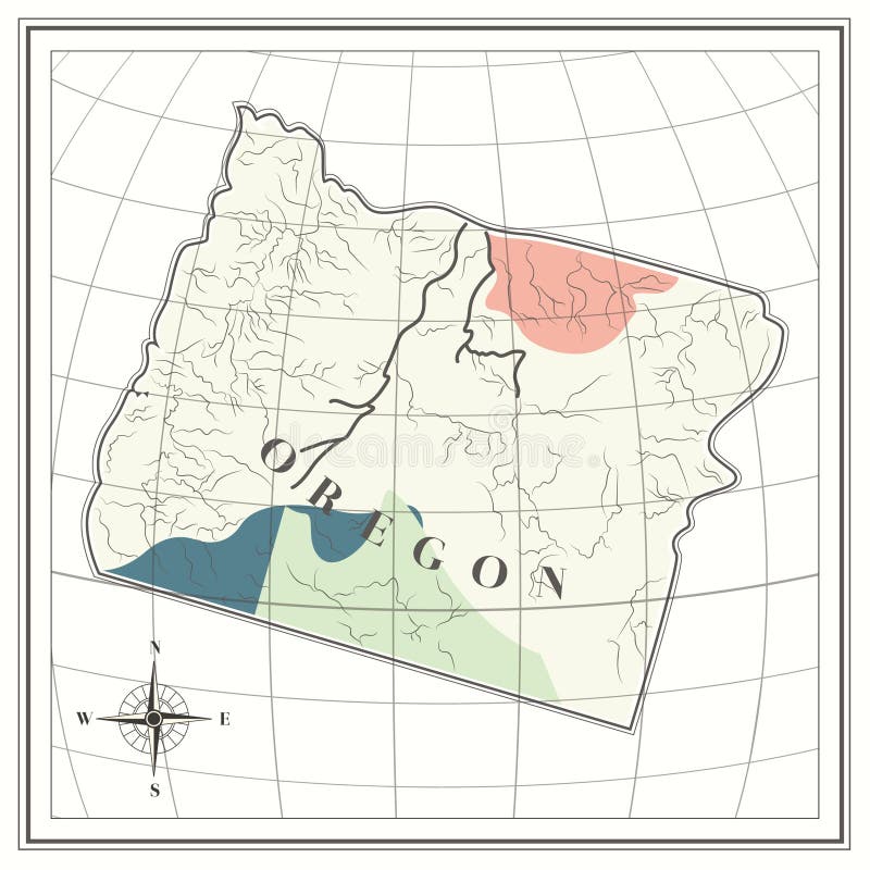 Print stock vector. Illustration of oregon, state, minimal - 186507228
