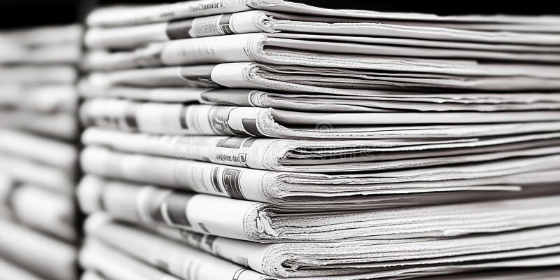 Print Media Pile of Newspapers Paper Stack Paper Isolated Closeup Heap ...