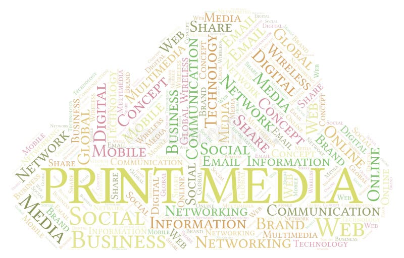 Print Media word cloud stock illustration. Illustration of greeting ...