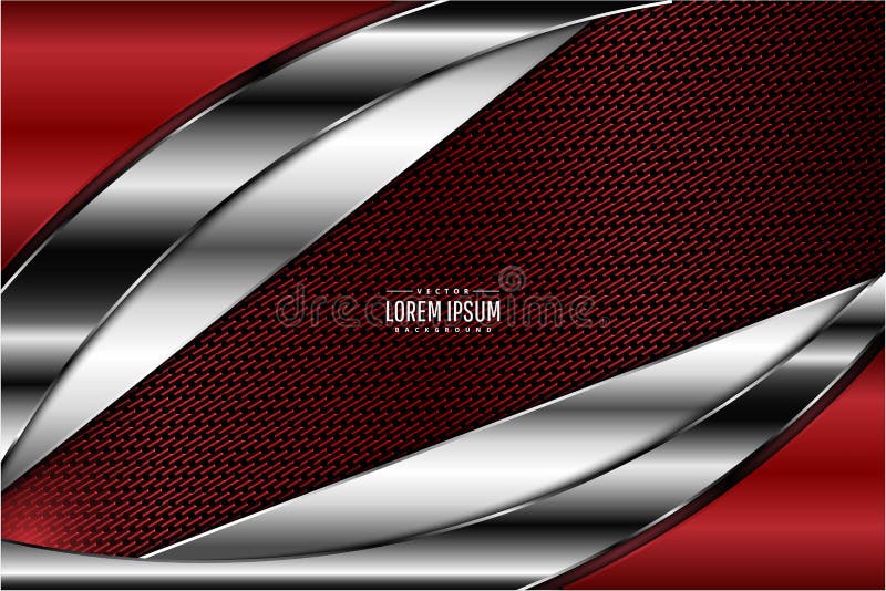 Elegant Metallic Background.Red and Silver with Carbon Fiber Dark Space ...
