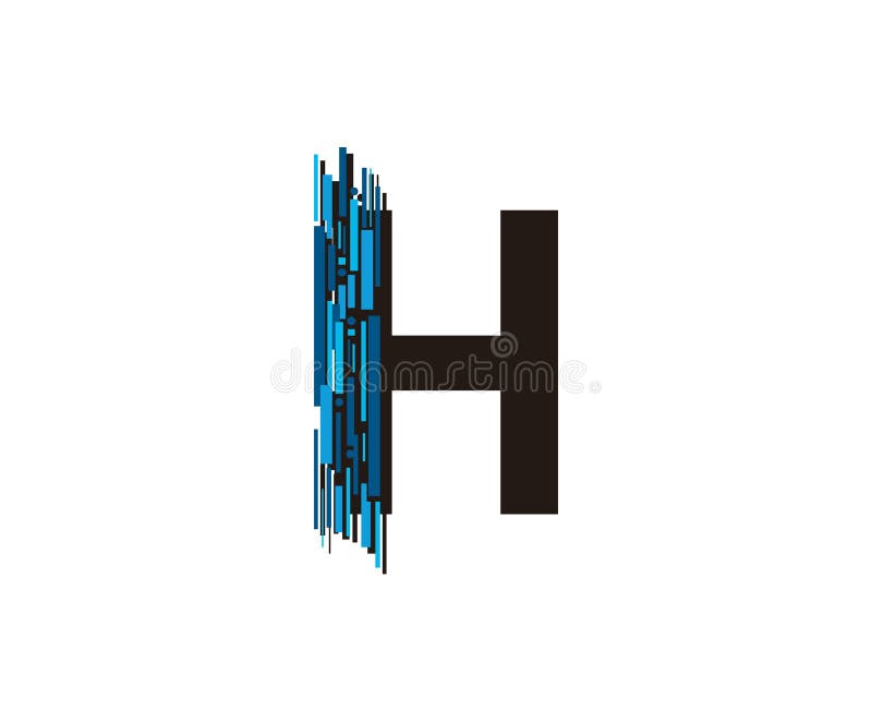 Modern Technology H Letter, Data Digital H Logo Icon Stock Illustration ...